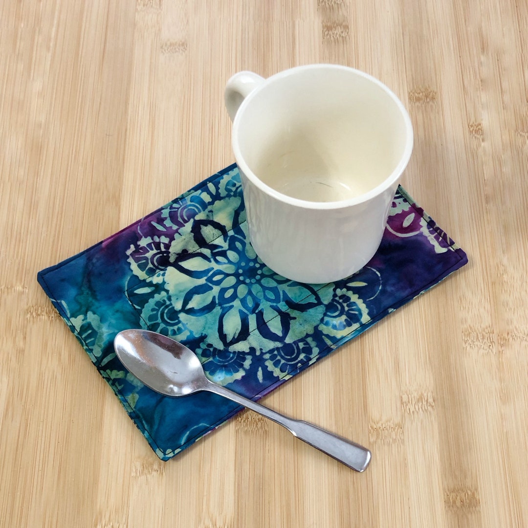 Batik Mandala Mug Rug, Snack Mat, Coaster, - Etsy