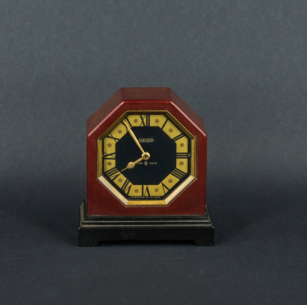 Extremely Rare Bakelite Art Deco Jaeger 8 Day Clock 1930-1940s, Swiss ...