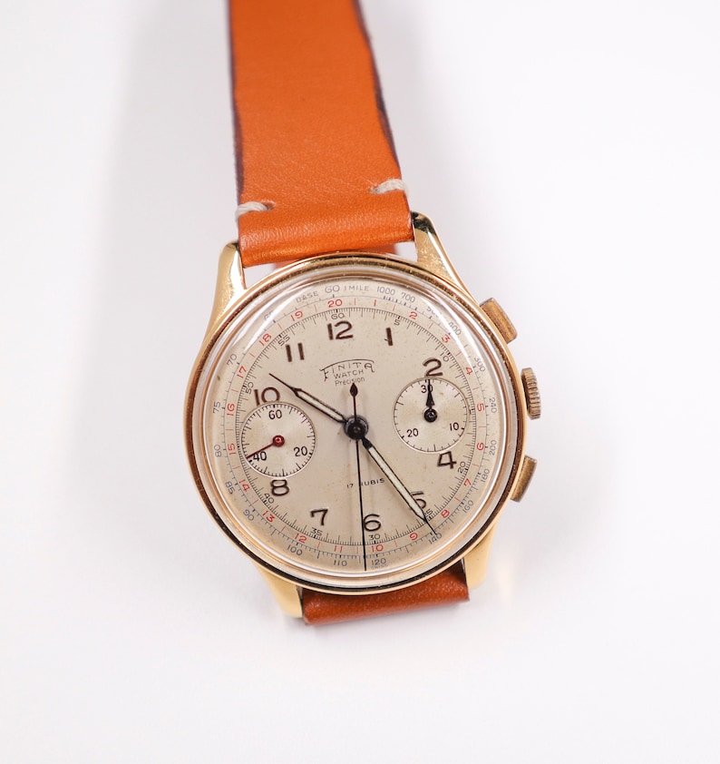 Vintage Swiss Chronograph Watch: Finita Precision, Venus 175 Movement ...