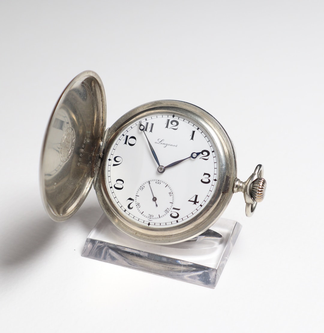 Antique Longines Hunter Pocket Watch: 1930s Swiss Mechanical Timepiece ...