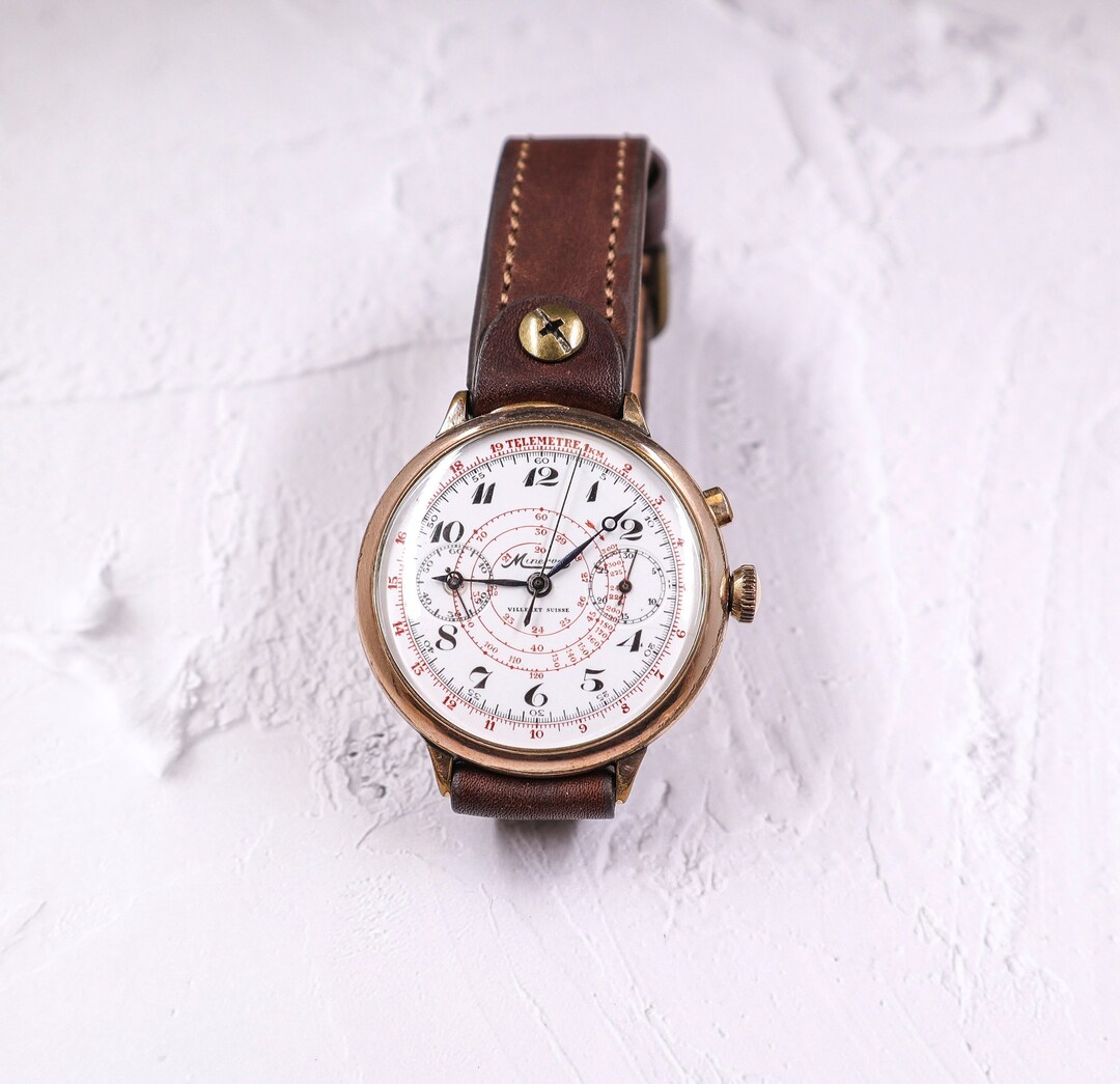 Vintage Minerva From 1929, Rare Cal.17-29ch, Aviator Chronograph ...