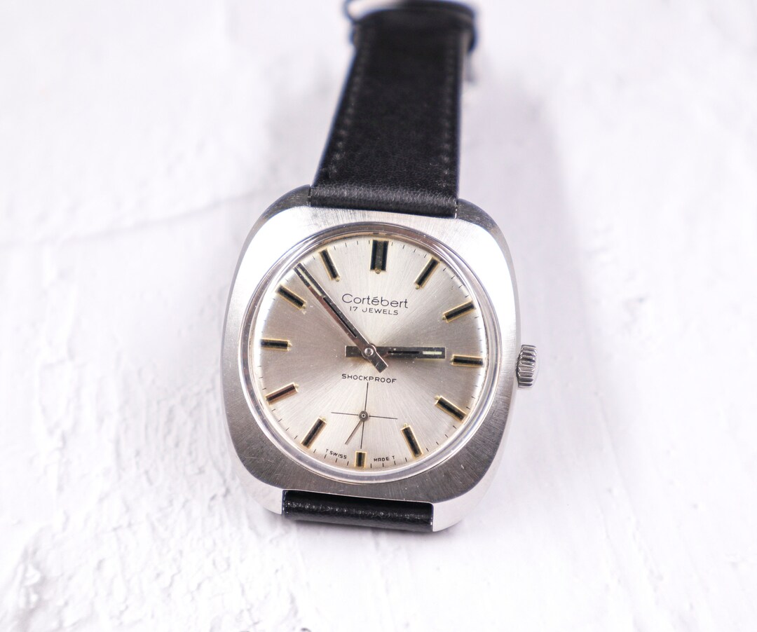 Swiss Vintage Cortebert, Nice Silver Sunburst Dial, Unitas Hand Winding ...