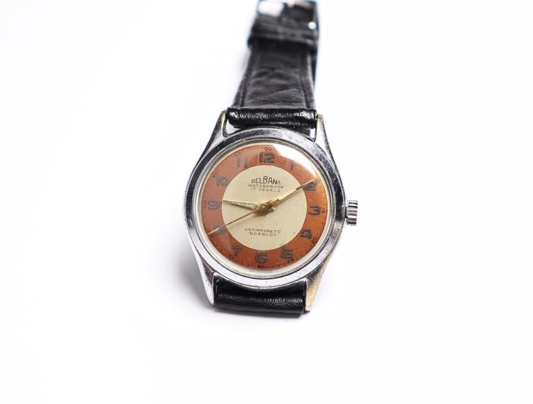 Vintage Swiss Delbana Watch, Watch From 1940 Mechanical Manual Winding ...