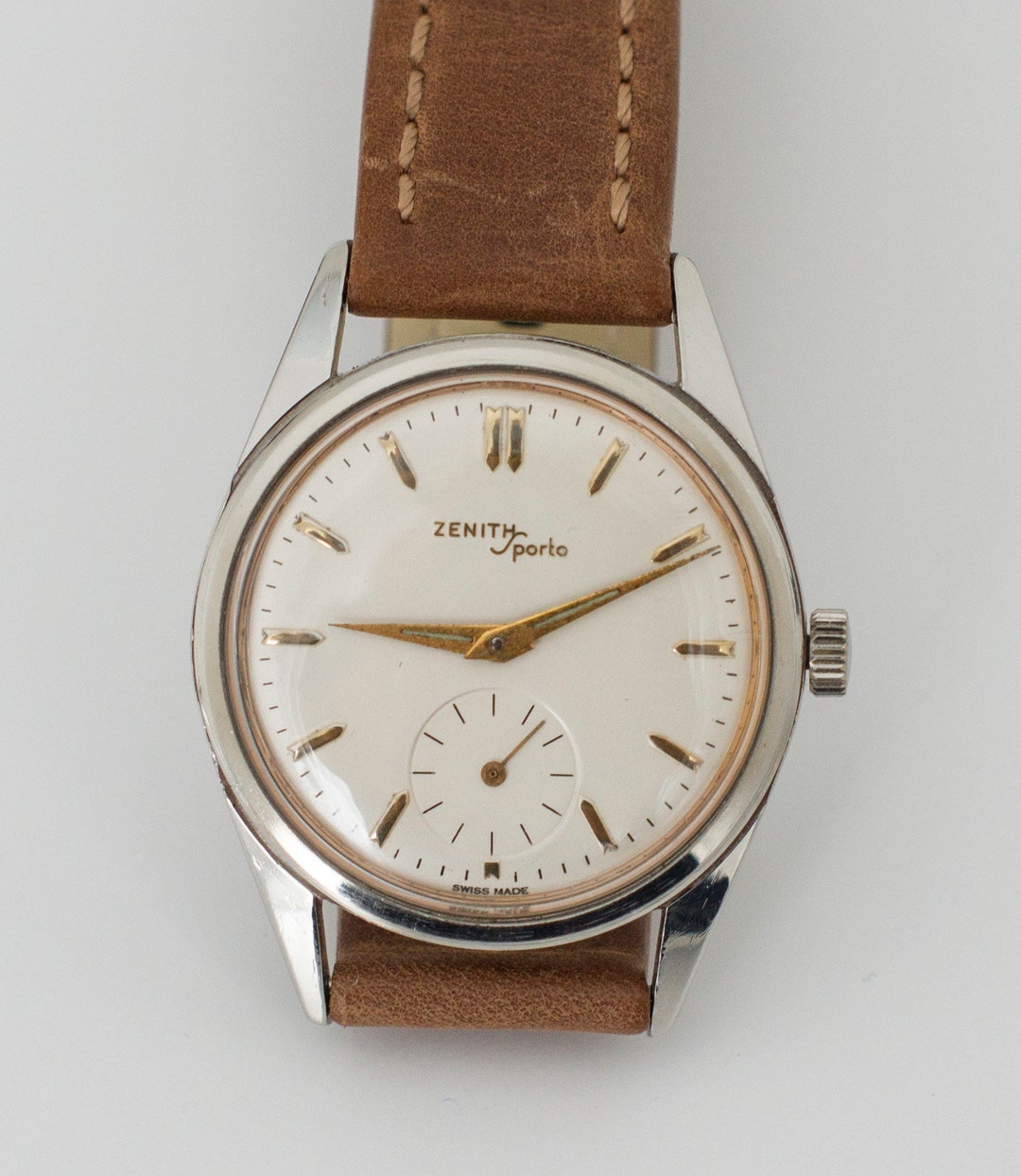 Vintage 1950s Zenith Sporto Watch: Stainless Steel Case, Cal. 40 - Etsy