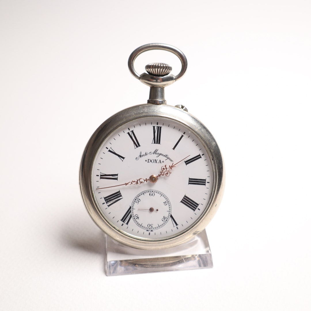 Vintage Huge Doxa Anti-magnetique Pocket Watch, Swiss Pocket Watch ...