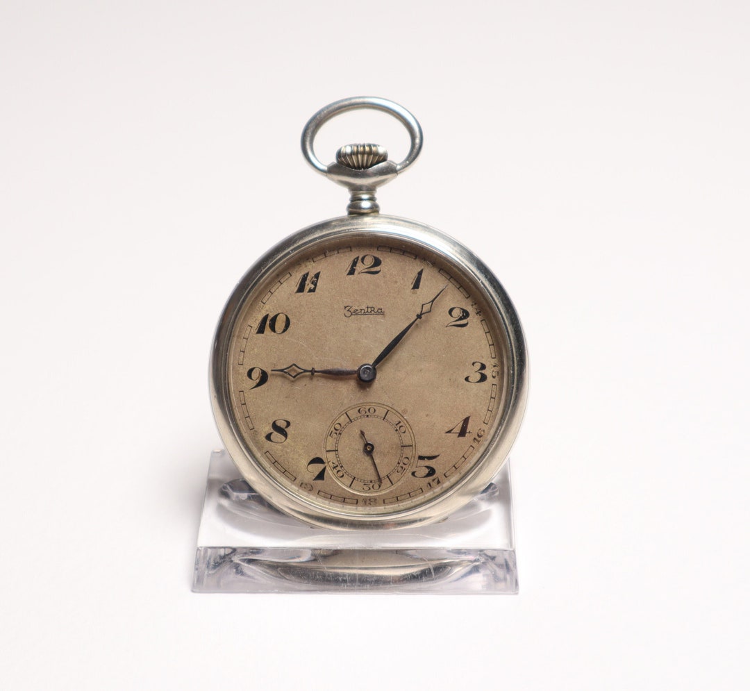 Vintage Art Deco Zentra Pocket Watch, German Pocket Watch, Wonderful ...