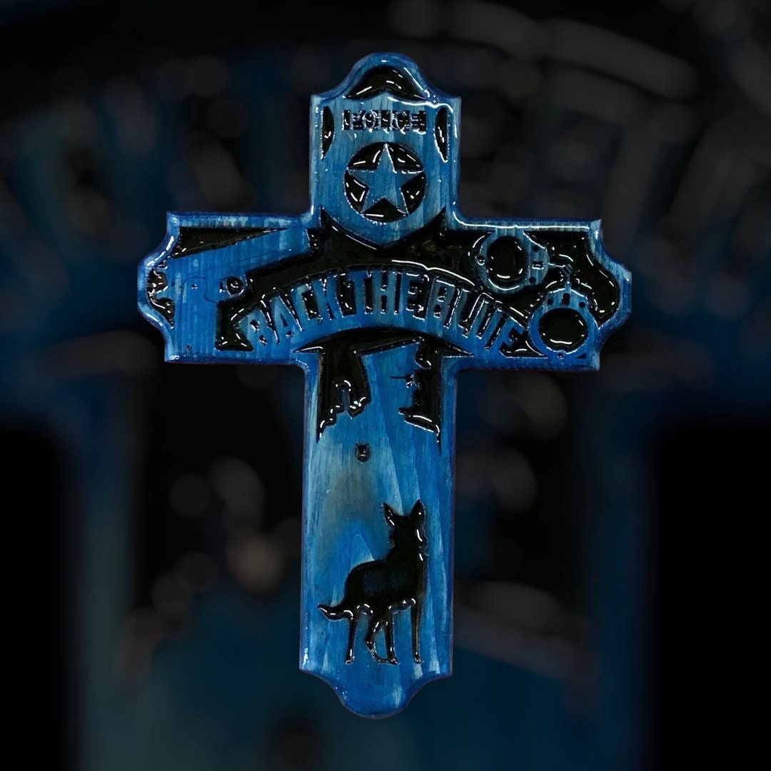 Wall Hangings Home Décor back the blue wooden cross-wooden cross-police ...