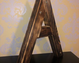 Wood burned letters | Etsy