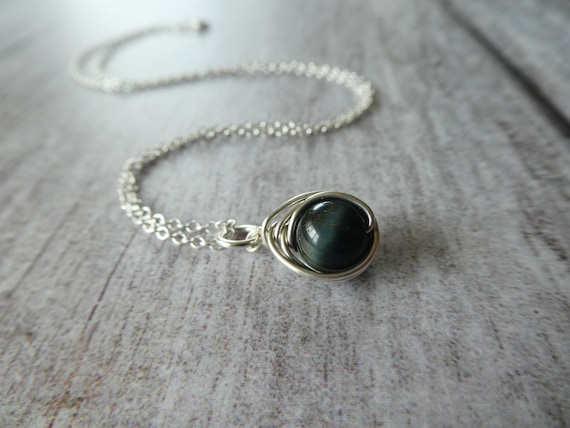Blue tigers eye necklace store