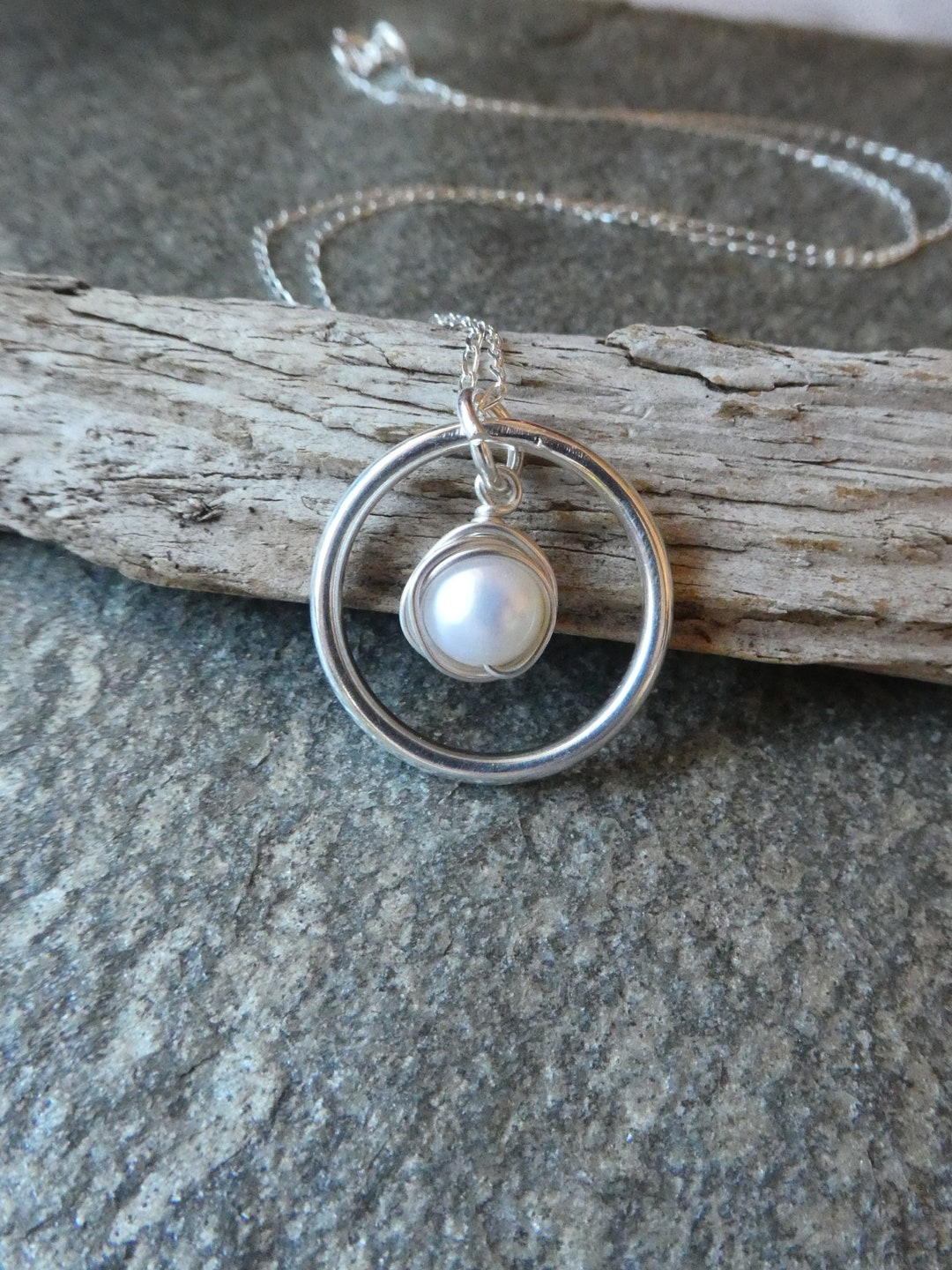 Pearl necklace June birthstone necklace sterling silver - Etsy France