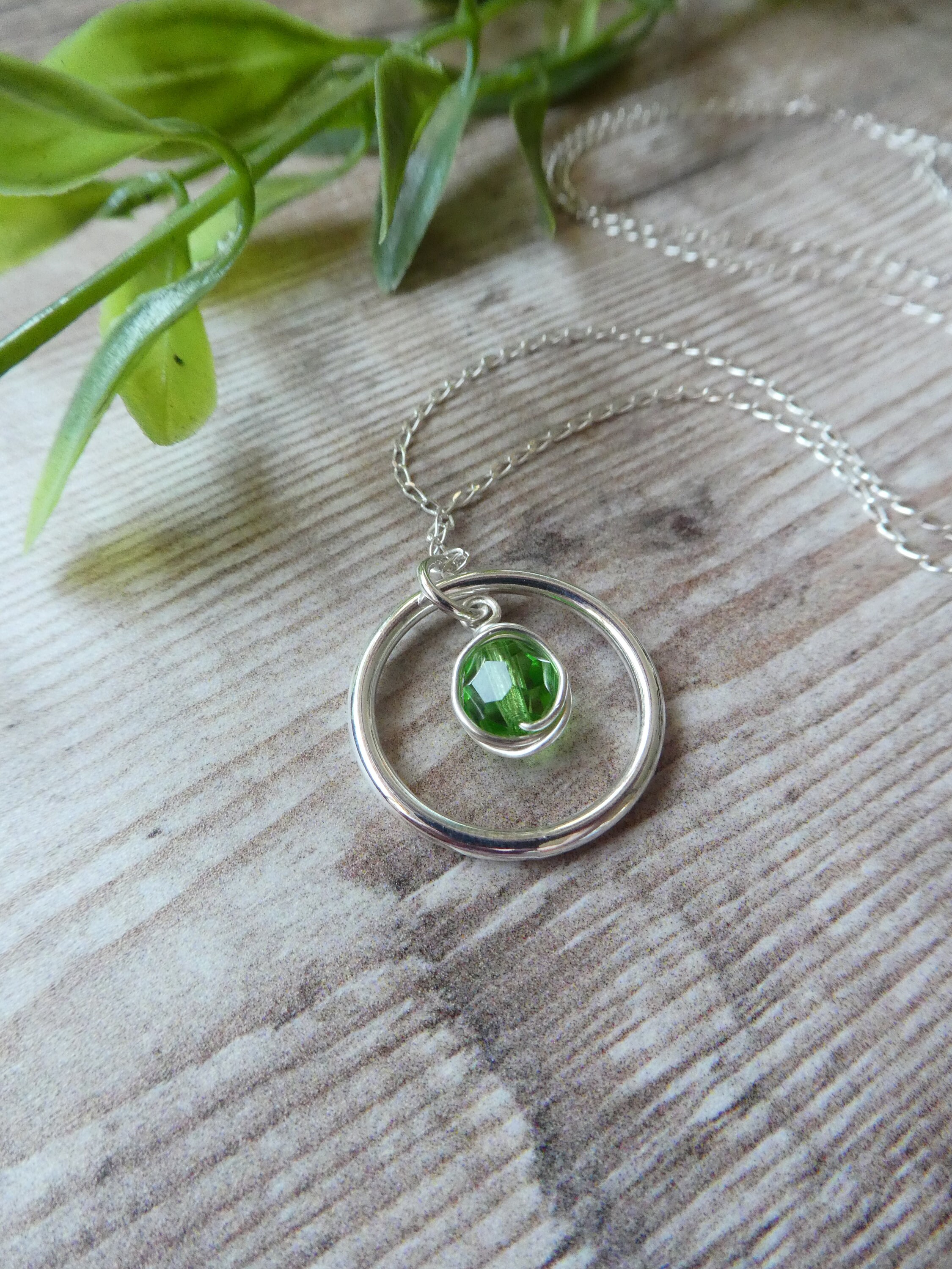 August birthstone necklace UK silver peridot green pendant August birthstone jewellery green crystal necklace silver peridot necklace Etsy