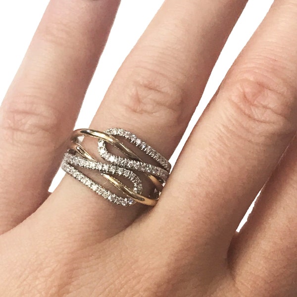 Wide Diamond Ring - Etsy