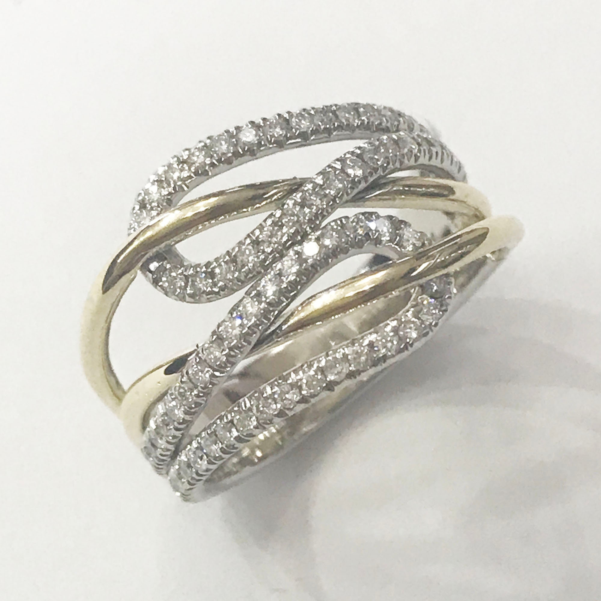 0.4 ctw Natural Diamond Twisted Cocktail Ring / Solid 14k 18k | Etsy