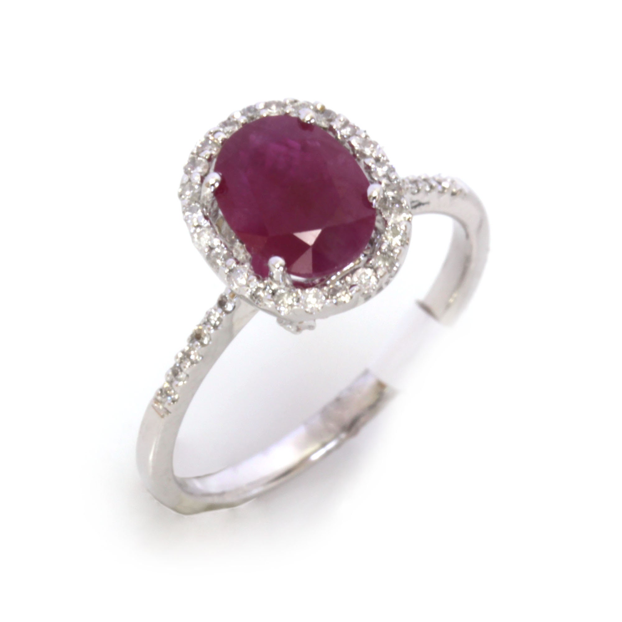1.6 Ct Tw Natural Red Ruby & Diamond Ring / Halo Engagement - Etsy