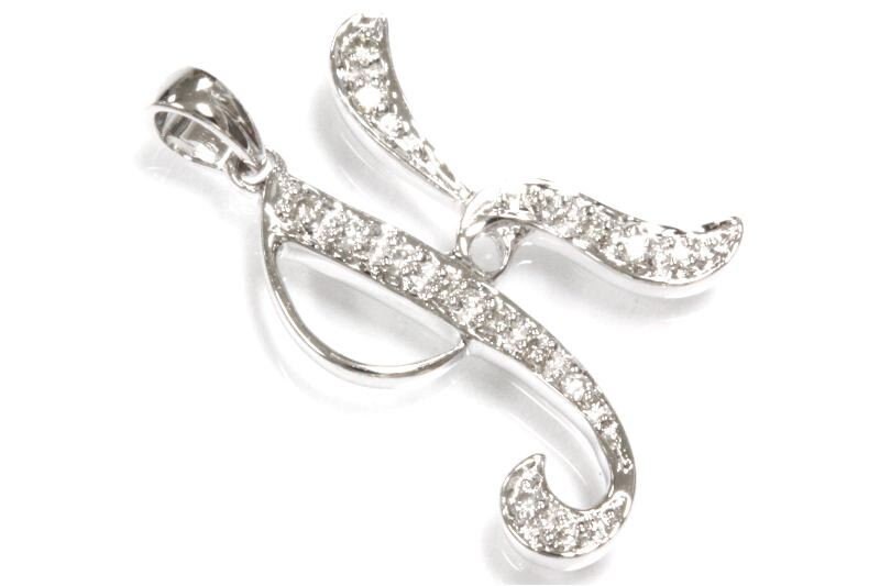 Solid 14k Gold Letter K Pendant / Initial Pendant / 0.1 Ctw - Etsy