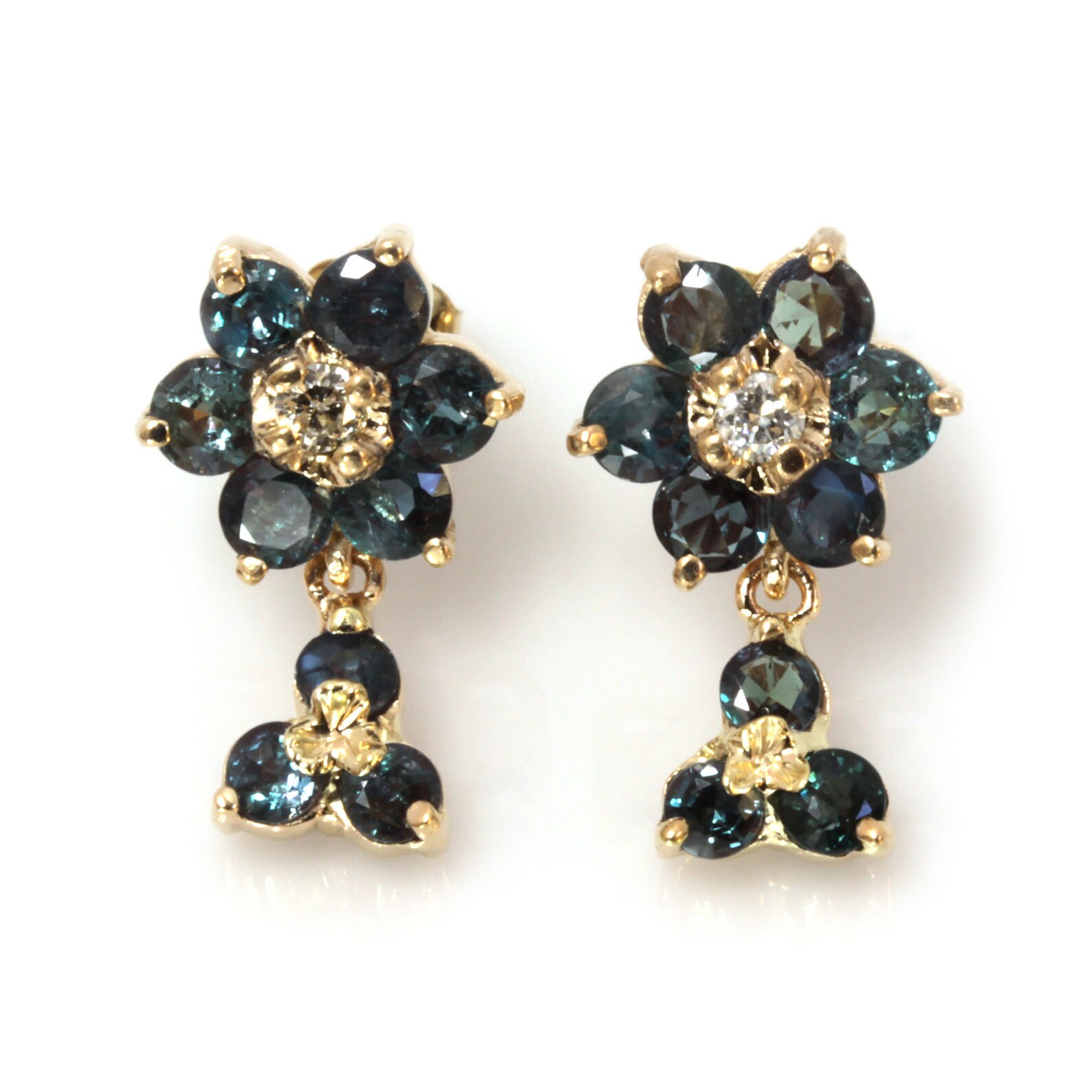 2.65 Ctw Natural Color Change Alexandrite & Diamond Flower - Etsy