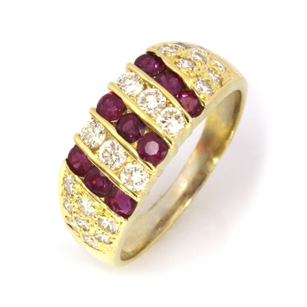 Ruby Ring With Channel Set Diamonds - Etsy