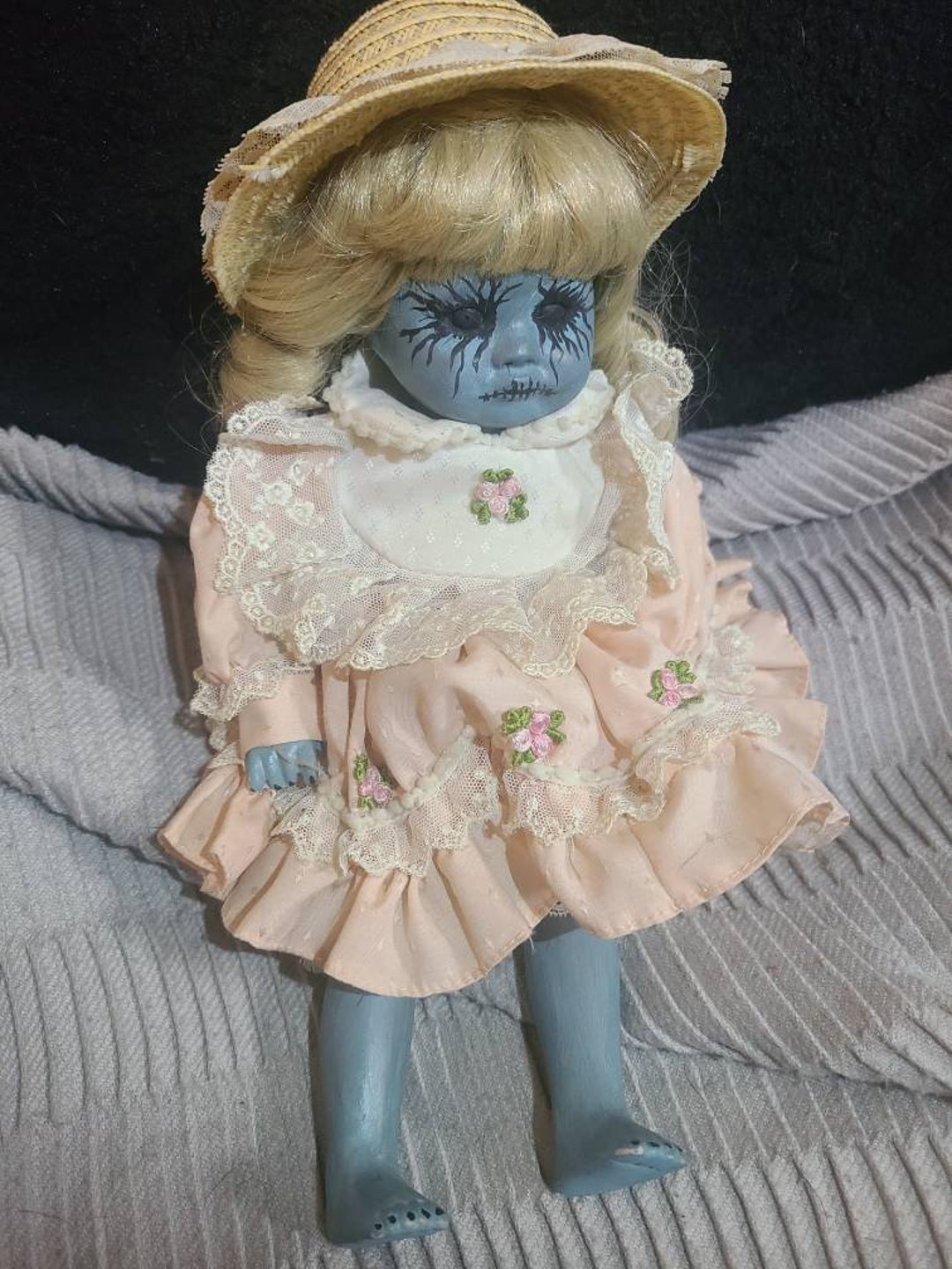 Demonic pretty Possessed Doll Repainted Porcelain Doll Upcycled Goth ...