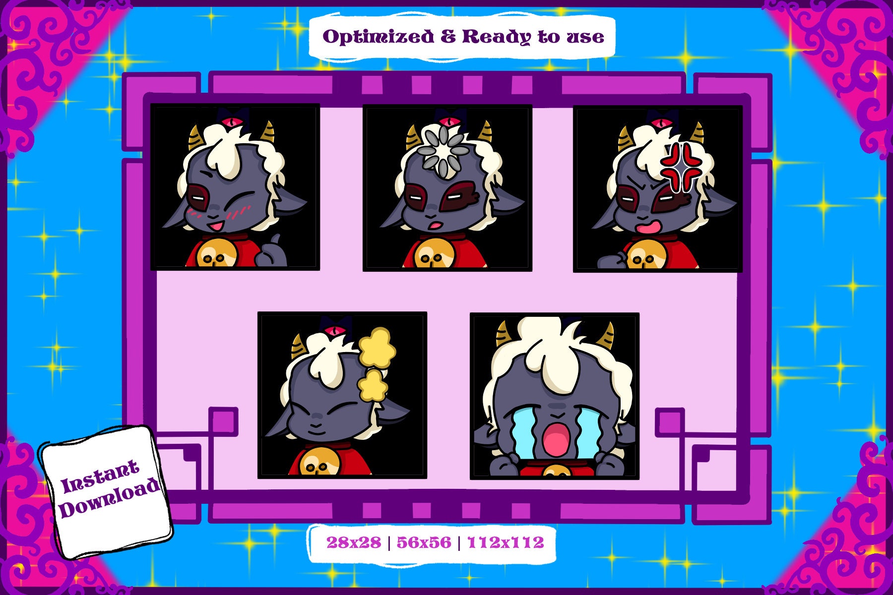 Cult of the Lamb Emotes Twitch Emote Premade Design Instant Download - Etsy