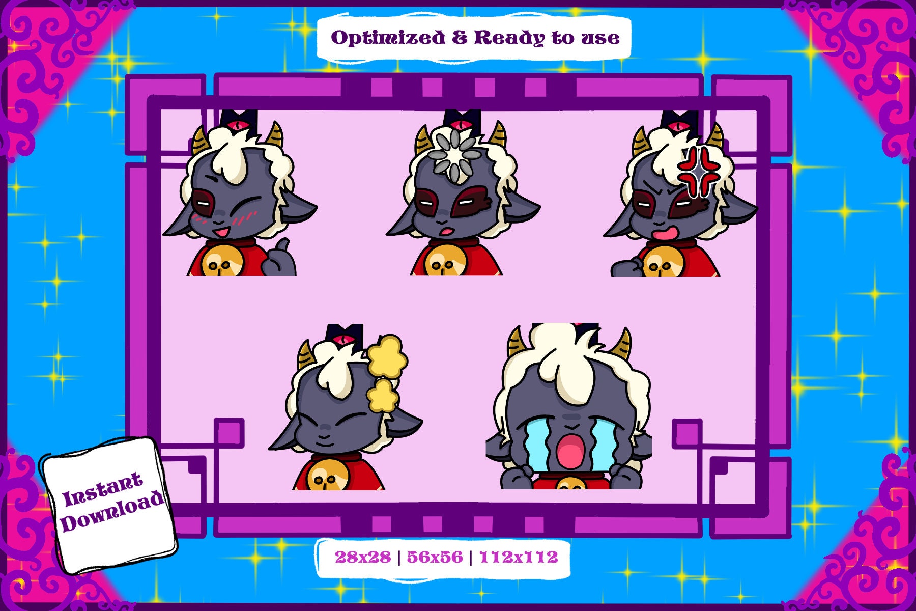 Cult of the Lamb Emotes Twitch Emote Premade Design Instant Download - Etsy