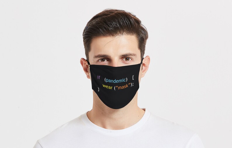 Programmer Face Mask Programming Face Mask If Pandemic Etsy
