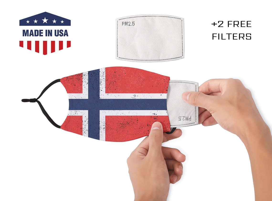 Norway Flag Face Mask / Nordic Face Mask / Scandinavian Face | Etsy