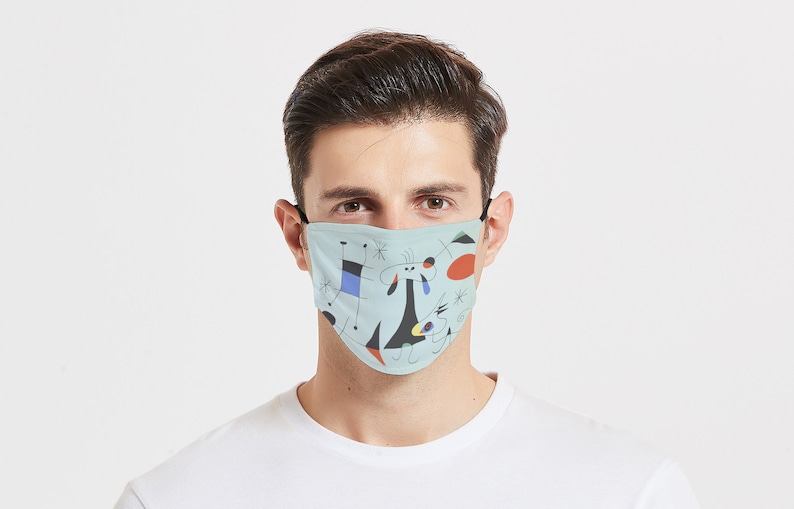 Miro Face Mask / Joan Miro Print / Famous Painting Mask / - Etsy