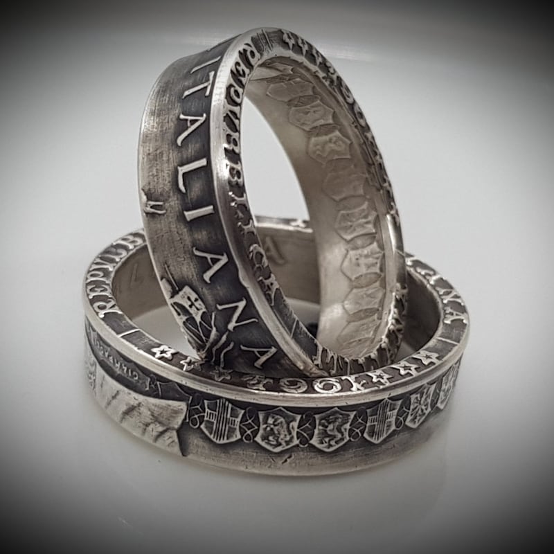 Silver Lire Coin Ring - Etsy UK
