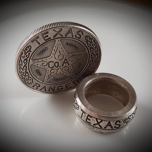 Coin Ring - Münzring - Texas Ranger- 1 Unze Silber - Etsy.de