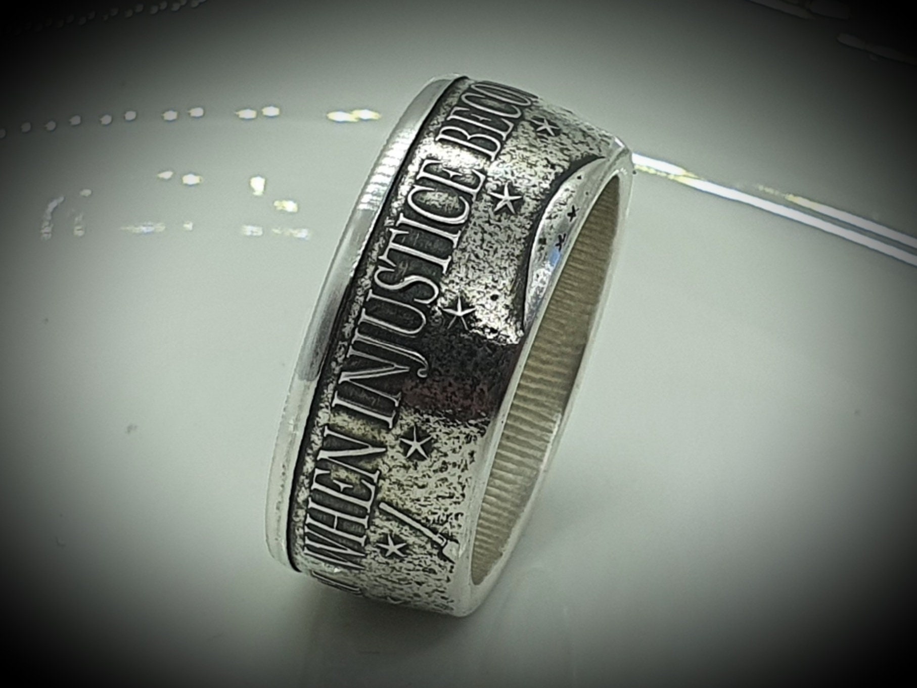 Coin Ring - Münzring - When Injustice becomes law - Resistance becomes ...