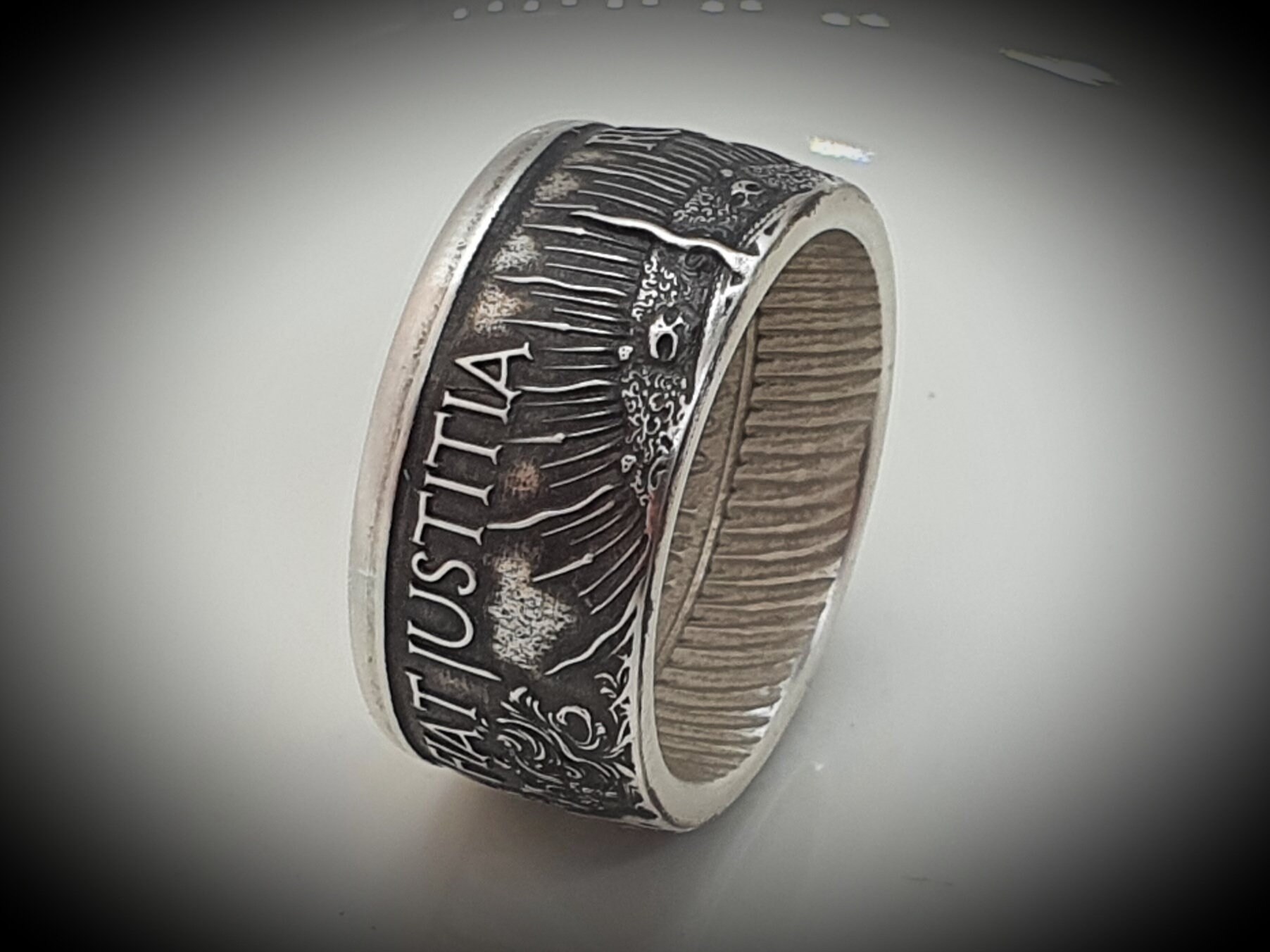 Coin Ring Coin Ring Fiat Justitia Ruat Caelum 1 Oz Silver - Etsy UK