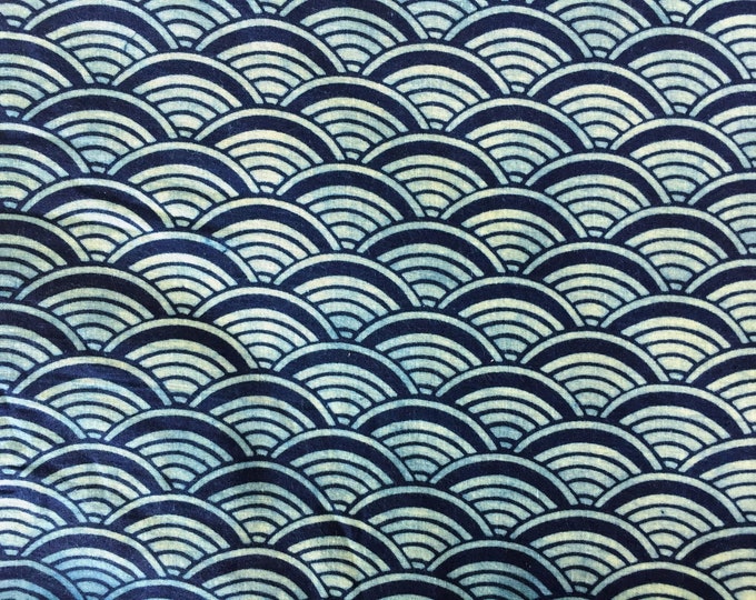 Geometric Wave Print Cotton Fabric by the Yard Face Mask - Etsy