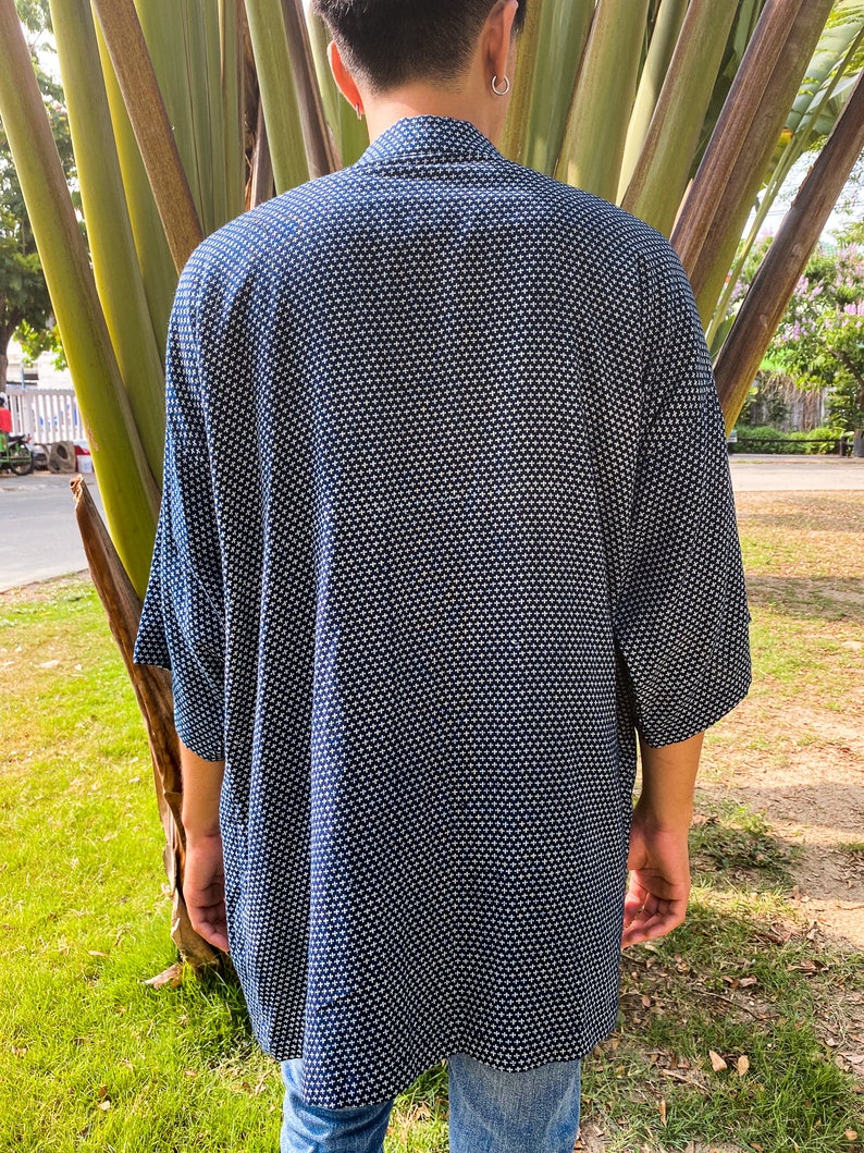 Cross Plus Sign Hand Dyed Indigo Yukata Yukata Men Yukata | Etsy