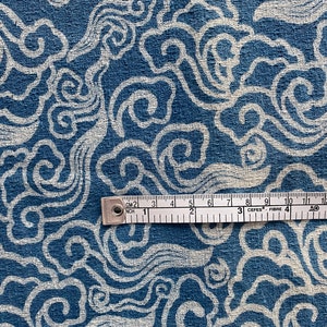 Swirl Cloud Hand Dyed Indigo Cotton Fabric by the Yard Hand Print ...