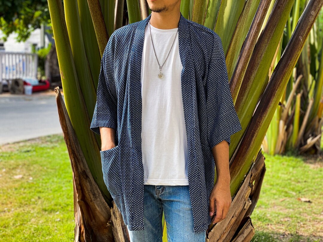 Cross Plus Sign Hand Dyed Indigo Yukata Yukata Men Yukata - Etsy
