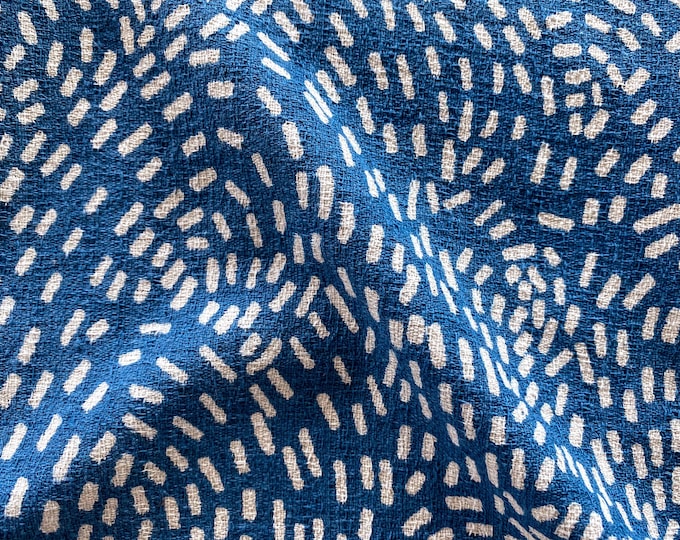 Dash Geometric Hand Dyed Indigo Cotton Fabric by Meter - Indigo Fabric ...