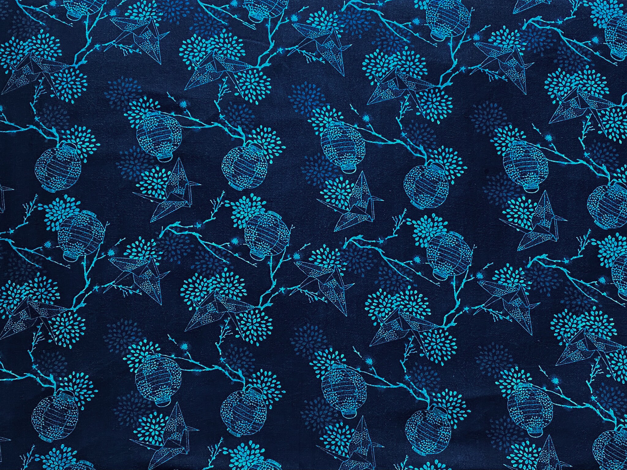Origami Crane Hand Dyed Indigo Fabric Origami Fabric Paper - Etsy