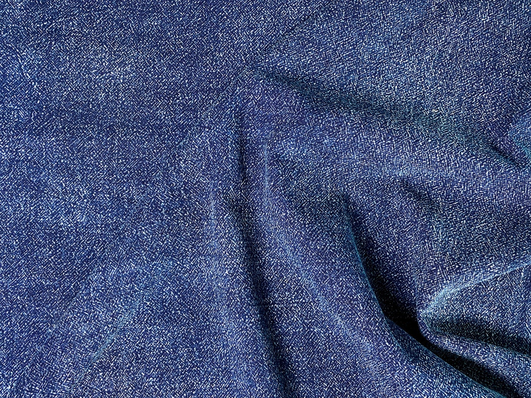 Stone Washed Over Dyed Indigo Cotton Fabric - Blue Fabric - Indigo ...