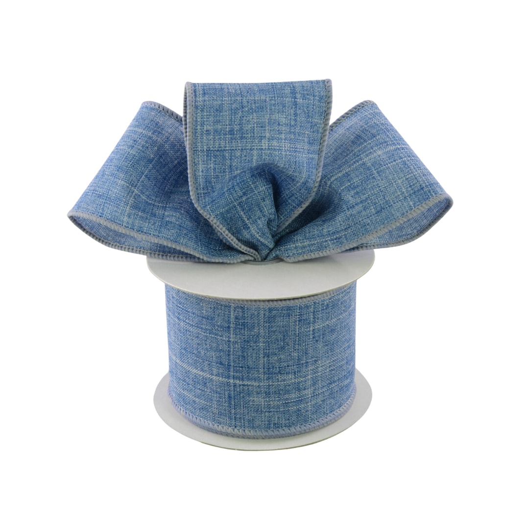 Royal Canvas Denim Blue 2.5" Wired Ribbon - Etsy