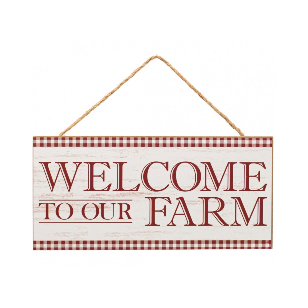 Welcome to Our Farm Wood Sign Wreath Decoration - Etsy