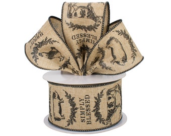 Magnolia Ribbon Farmhouse Ribbon Wreath Ribbon Wreath Supplies Craft ...