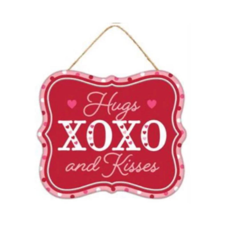 Hugs and Kisses XOXO Hearts Metal Sign Wreath Decoration - Etsy