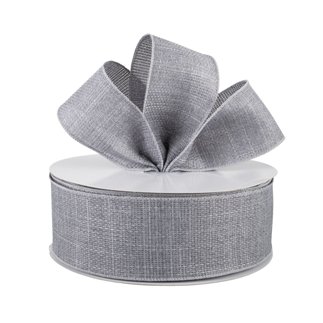 Light Gray Canvas 2.5" Wired Ribbon - Etsy