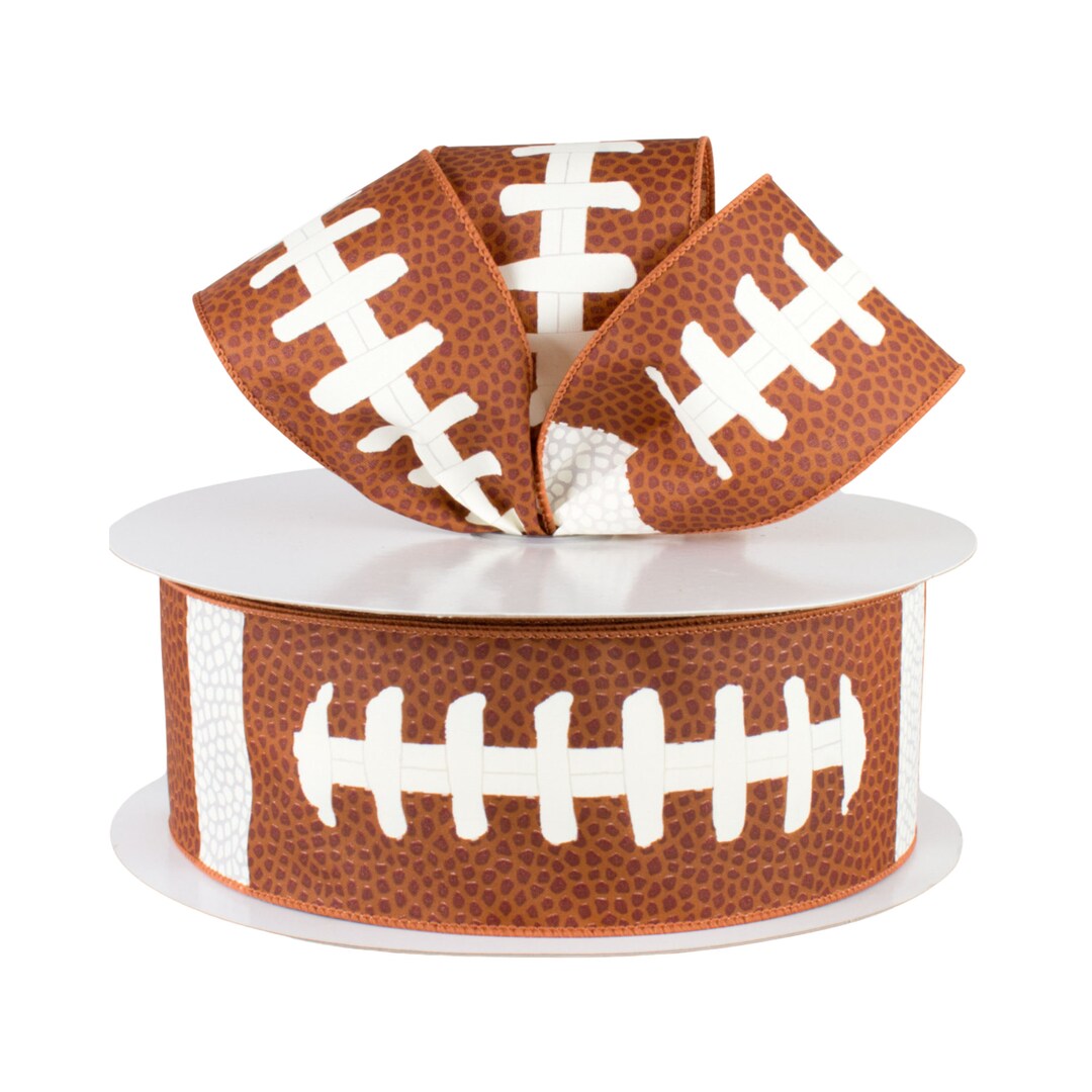 Football Laces Satin Fabric 2.5" Wired Ribbon - Etsy