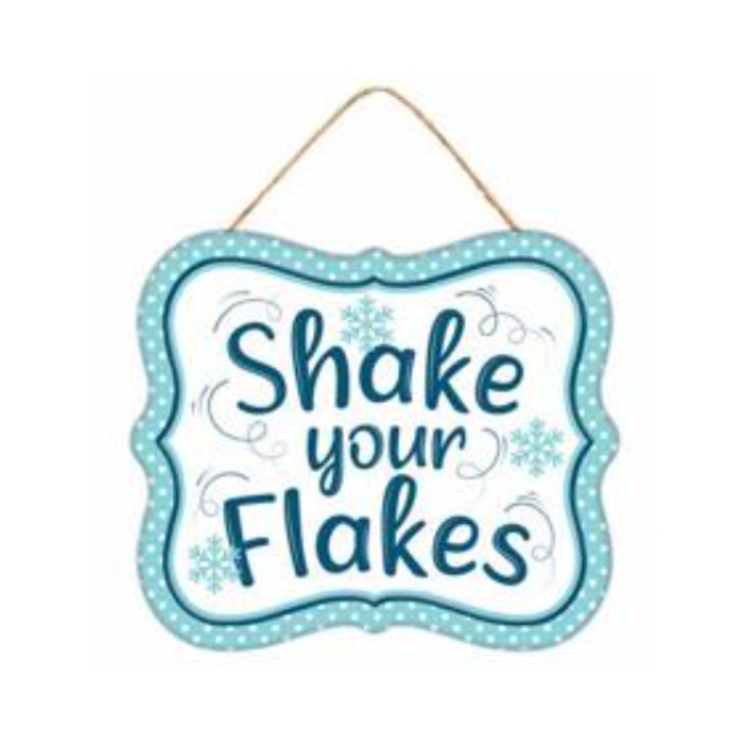 Snowflakes Shake Your Flakes Metal Sign Wreath Decoration - Etsy