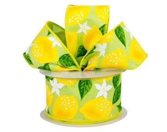 Lemon Ribbon Summer Ribbon Wreath Ribbon Wreath Supplies Craft - Etsy