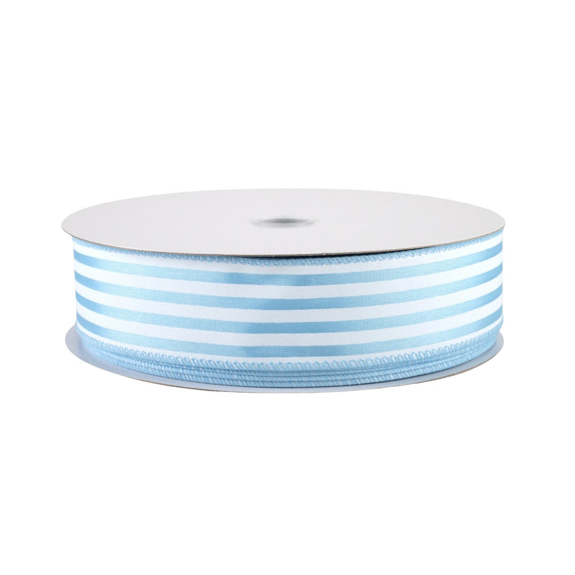 Light Blue and White Stripe Satin Fabric 1.5" Wired Ribbon - Etsy