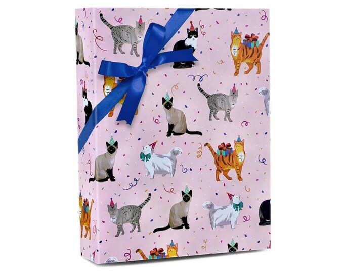 Birthday Cats Gift Wrapping Paper - Etsy