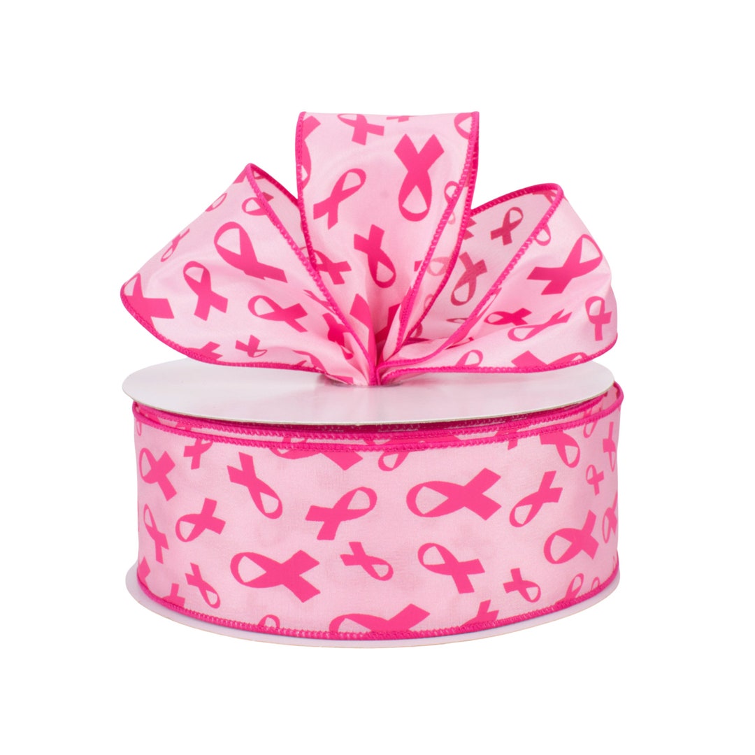 Breast Cancer Awareness Pink Satin 2.5" Wired Ribbon - Etsy