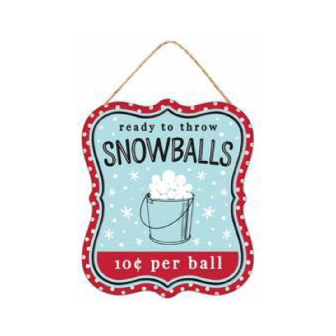 Snowballs Winter Snowflake Holiday Metal Sign Wreath Decoration - Etsy